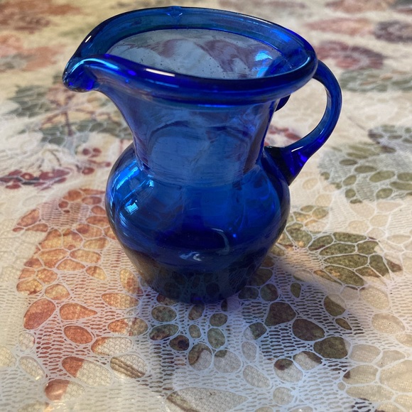 Kitchen | Mini Blue Bubble Glass Pitcher | Poshmark